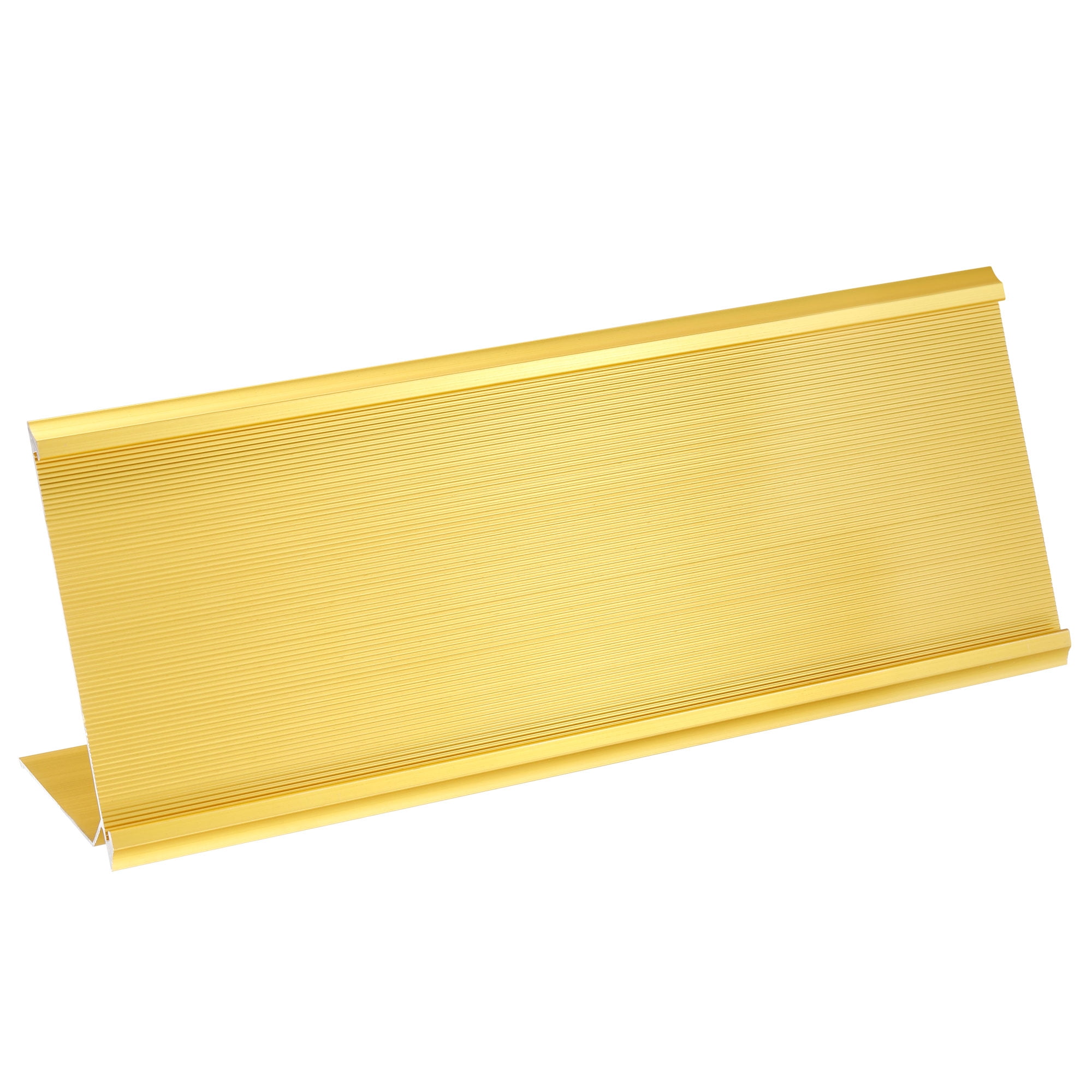 3x9.4inch Aluminum Name Plate Holder, L Type for Desk Sign Holder Gold ...