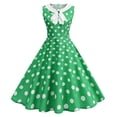 Purcolt Womens 1950s Vintage Tea Dress Summer Dressy Polka Dot Crew ...
