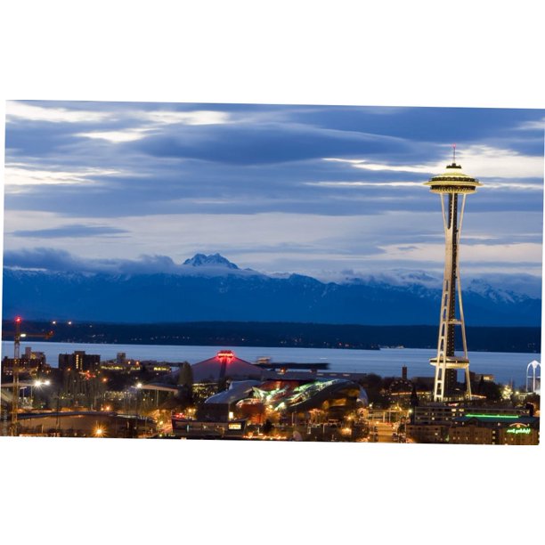 Seattle Skyline Poster Metal Sign 8Inx 12In Print On Metal 8x12 Square ...