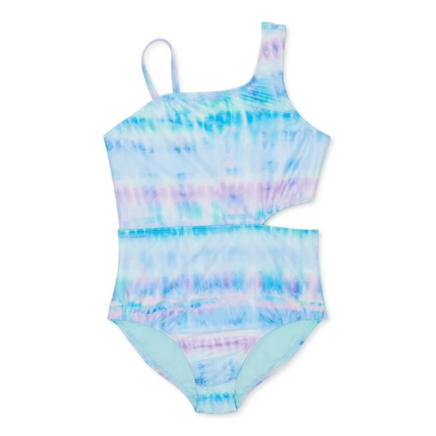 Wonder Nation Girls Tie Dye Swimsuit With Side Cutout 1 Piece Sizes 4