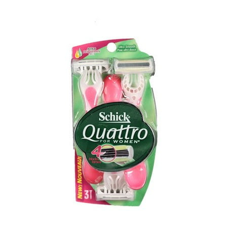 Schick Womens Quattro Razor Raspberry Rain 3 count (2 Pack) | Walmart ...