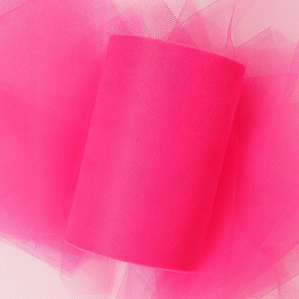 6" X 100 Yards Shocking Pink Polyester Tulle by Paper Mart - Walmart ...