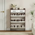 1250 walnut colored shoe cabinet, 3 doors and 2 drawers, PVC door ...