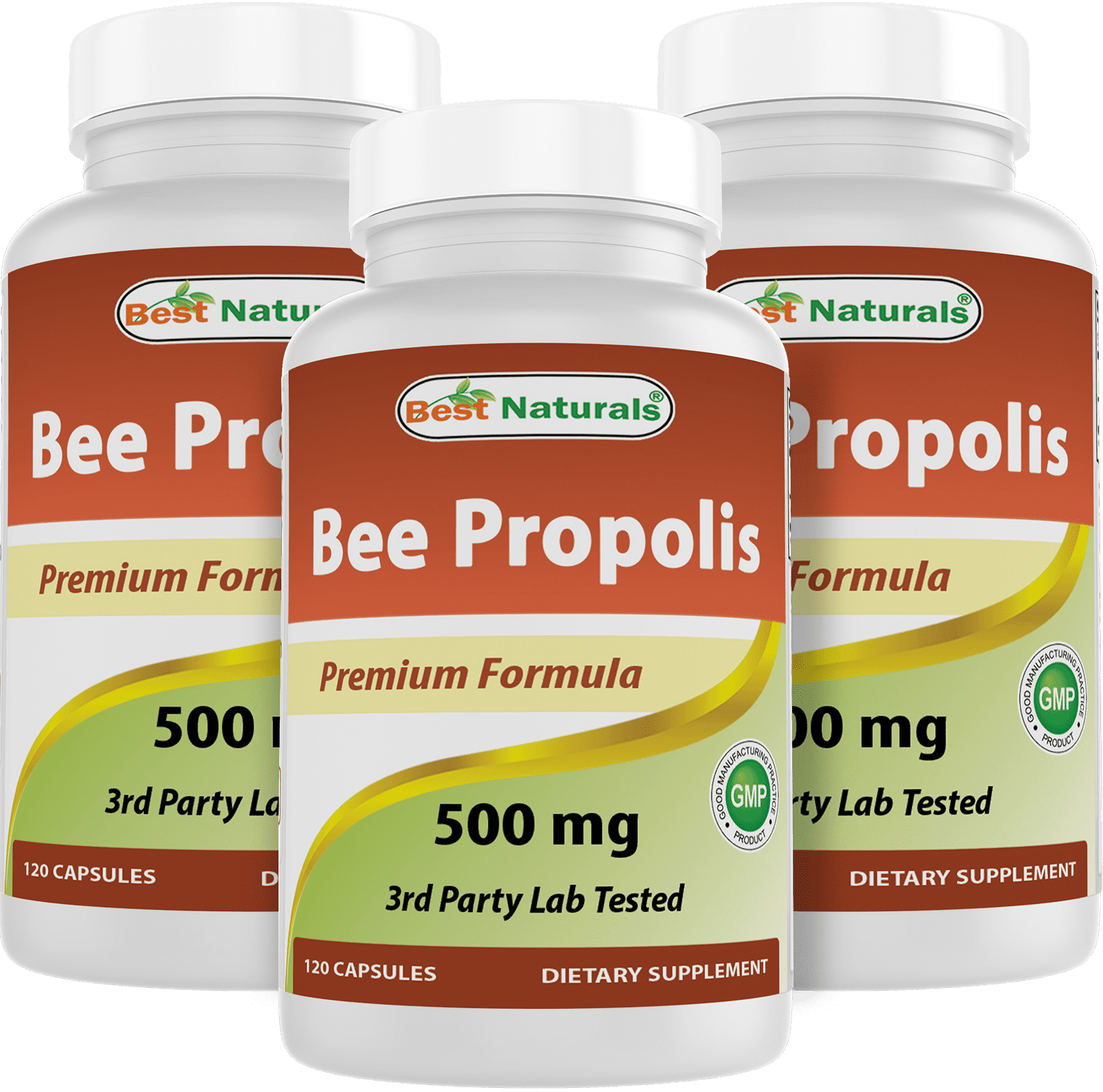 3 Pack Best Naturals Bee Propolis 500 mg 120 Capsules - Walmart.com