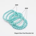 Cryshimmer 5 Pcs Light Blue Faux Pearl Bracelet Set for Women Beaded ...