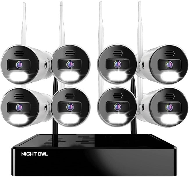 Night Owl CL-BT8WN-18L Bluetooth Video Home Security Camera System with ...