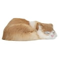 Furry Sleeping Cat Figurine Realistic Simulation Fluffy Decorative Plush Sleeping Cat Model For