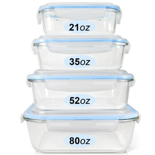 Glasslock Rectangular Tempered Glass Food Container Set of 3 1100ml ...