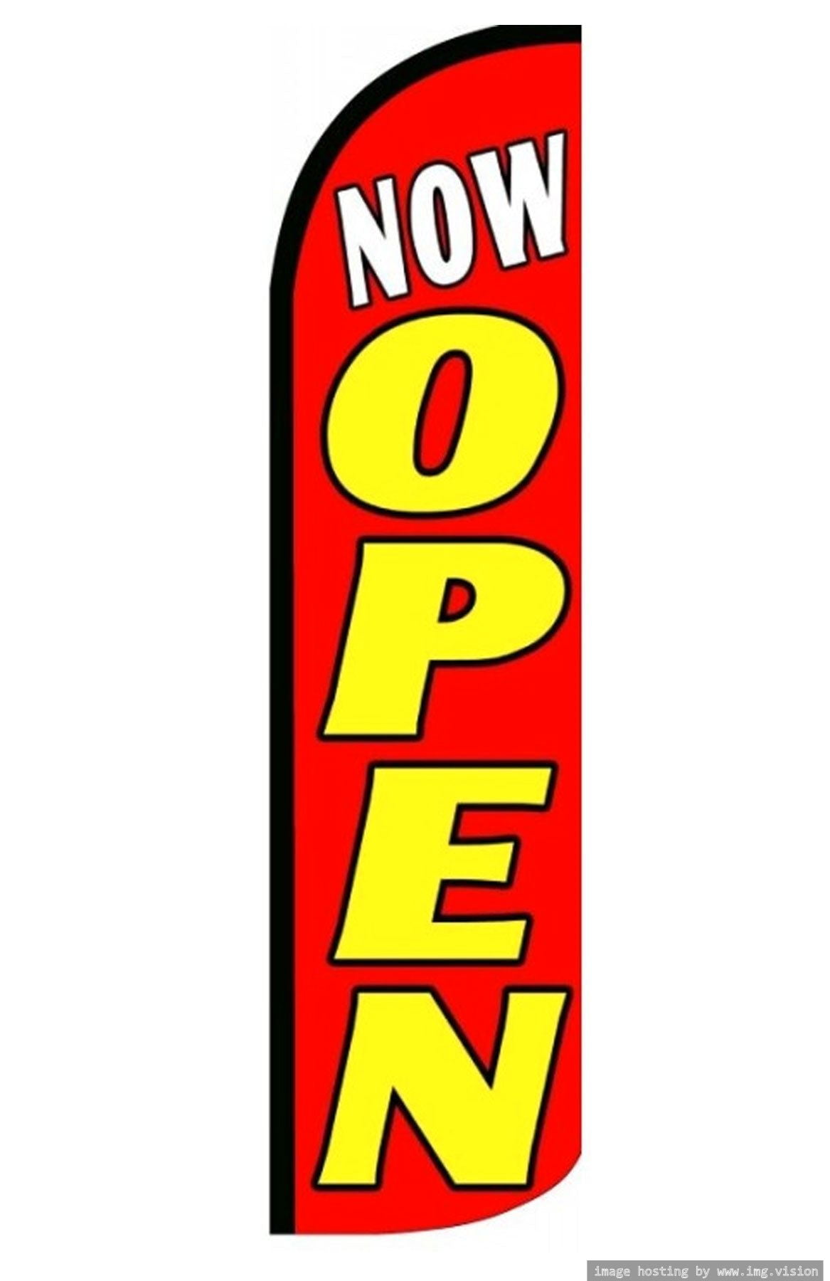 Now Open Windless flag Without Pole Advertisement /Business Flags ...