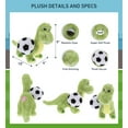DolliBu Green Dinosaur Stuffed Animal with Soccer Ball Plush - Soft ...