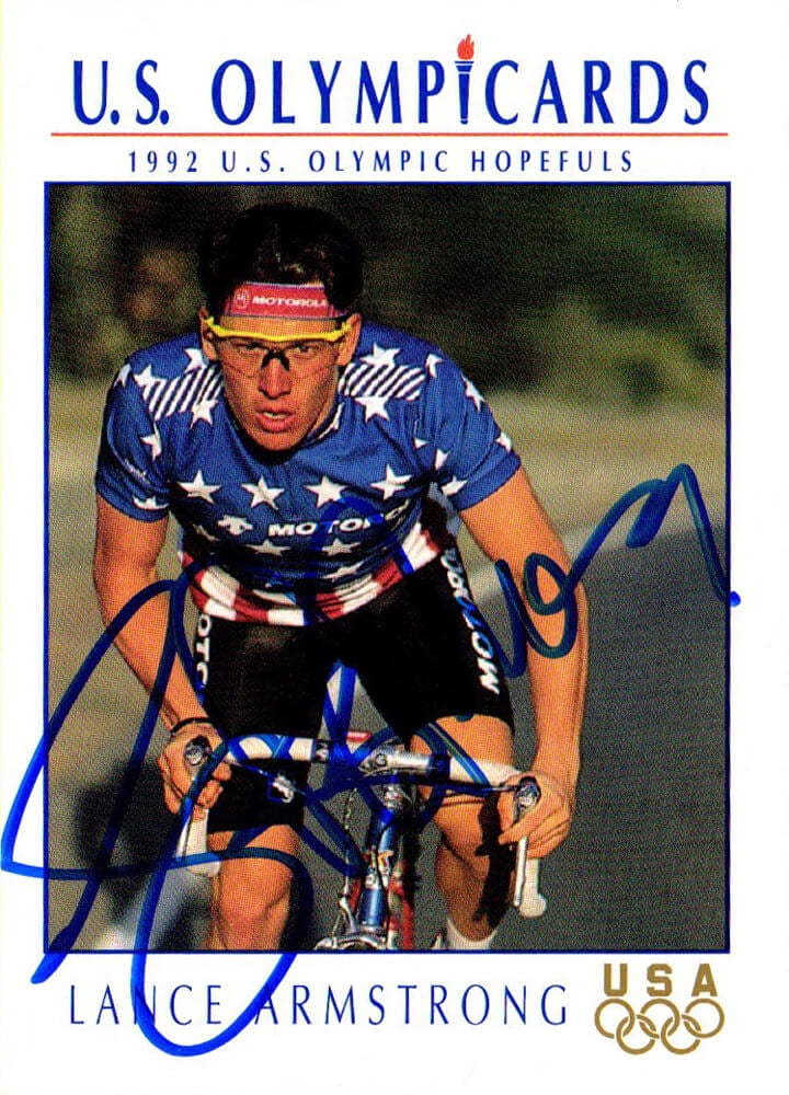Lance Armstrong Signed 1992 Impel Marketing USA Olympic Trading Card ...