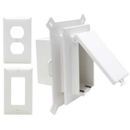 LOW PROFILE IN BOX NEW SIDING RECESSED ELECTRICAL BOX WHITE COVER per 2 ...