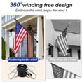Black Flag Pole 6ft, Heavy Duty Metal Tangle Free Flagpole for Outside ...