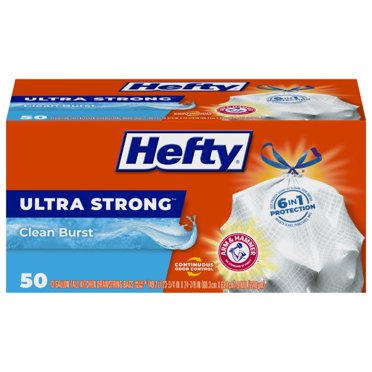 Hefty Renew Recycled Kitchen & Trash Bags, 33gal, 1.1mil, 24 x 27 1/4 ...