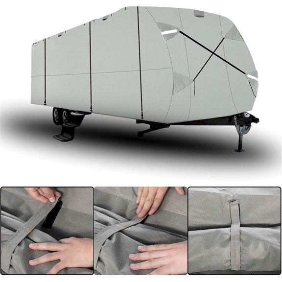 Travel Trailer Cover RV Cover 18ft 19ft 20ft, Heavy Duty Non-Woven ...