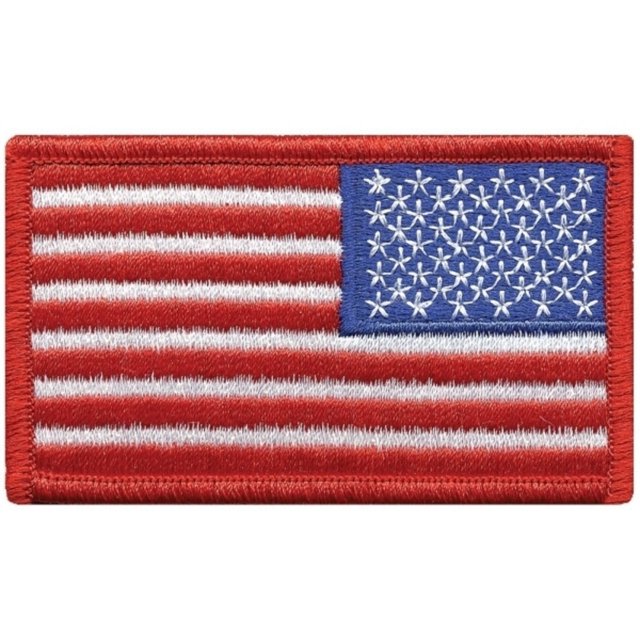 U.S. Flag Patch, Reverse, Red, 3-3/8x2 - Walmart.com