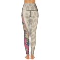 Beige Leopard Tribal Border Design Leggings Legging Gym Gym Pants Gym ...