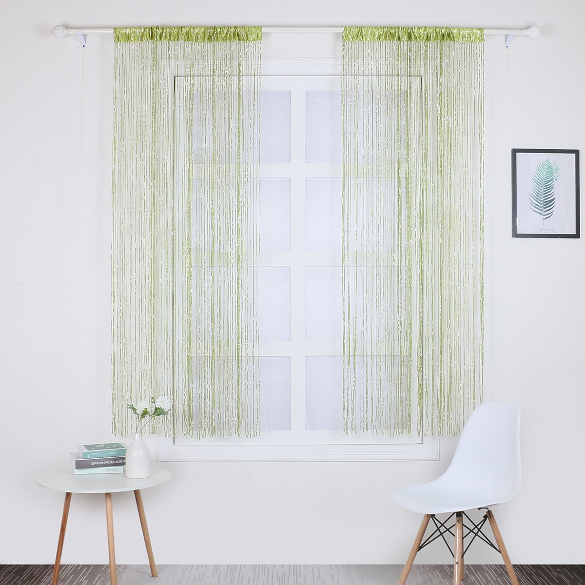DYstyle Door Window Panel Shiny Tassel String Curtain Dividers Fringe ...