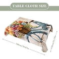Chilfamy Blue Bicycle Window Flowers Rectangle Dining Tablecloth ...