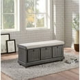 Lexicon Woodwell Wood Storage Bench in Dark Gray - Walmart.com