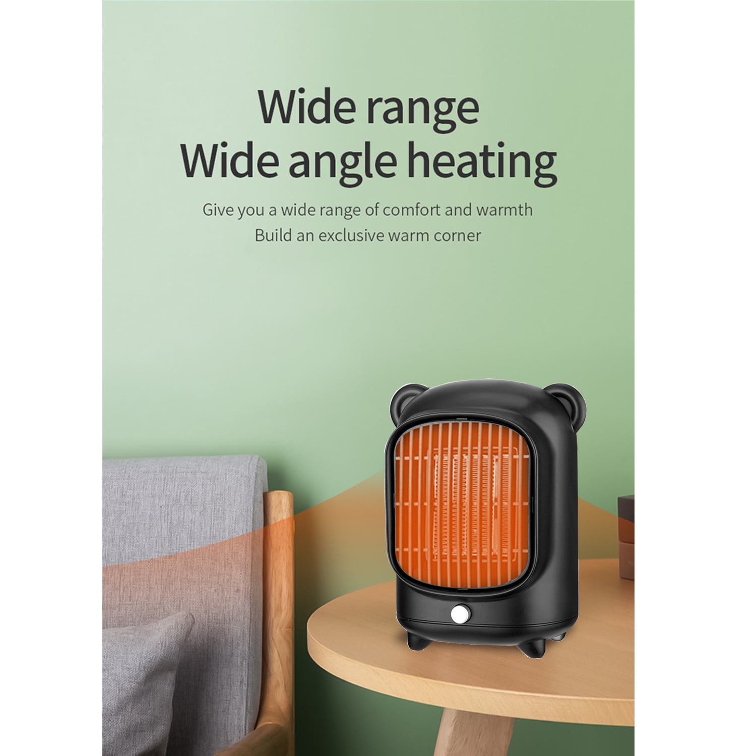 TASHHAR Space Heater Small PTC Desktop Electric Heaters for Home Indoor ...