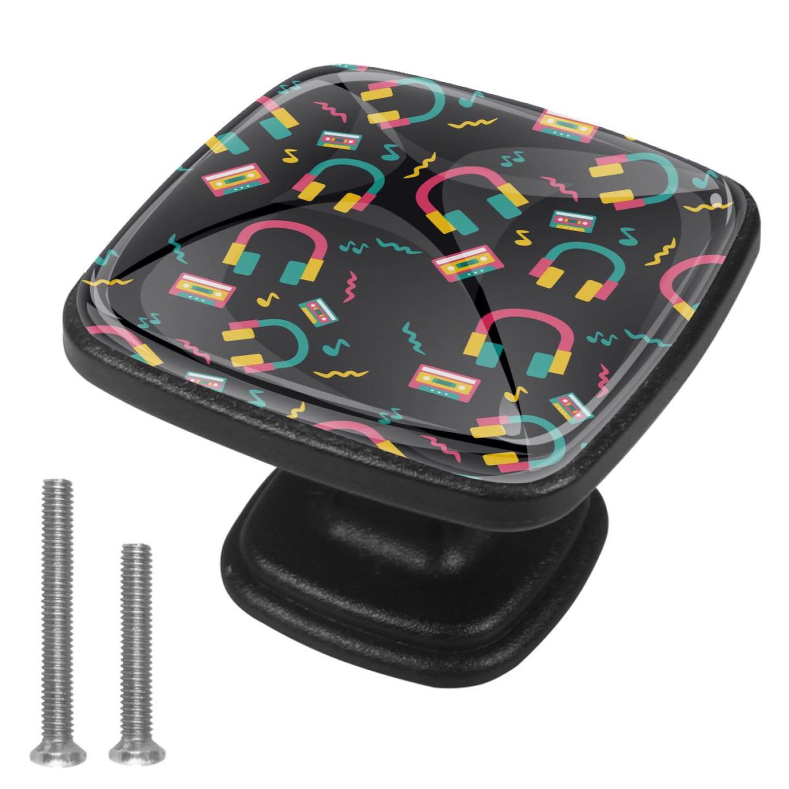 4 Pcs Cabinet Handle Drawer Pulls Neon Head Phone Music Knobs with ...