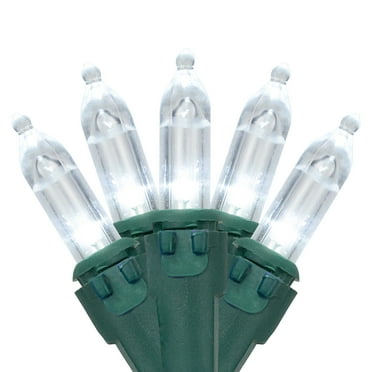 Set of 25 Red SuperBright LED C7 Christmas Lights 8" Spacing – Green ...