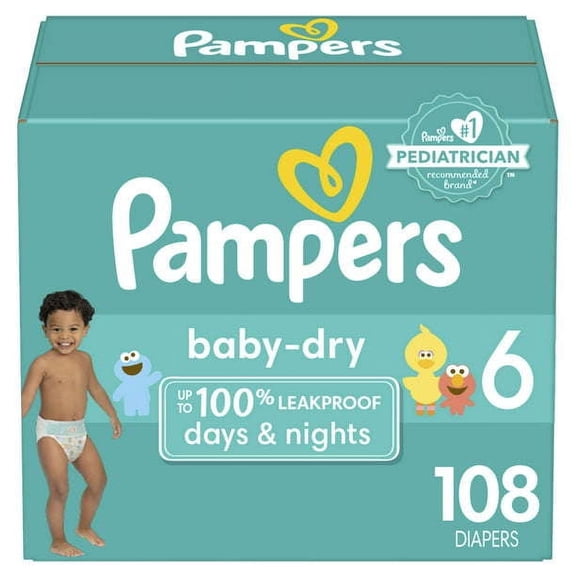 Pampers Baby-Dry Size 6 Diapers, 108 Count for Infants - Walmart.com