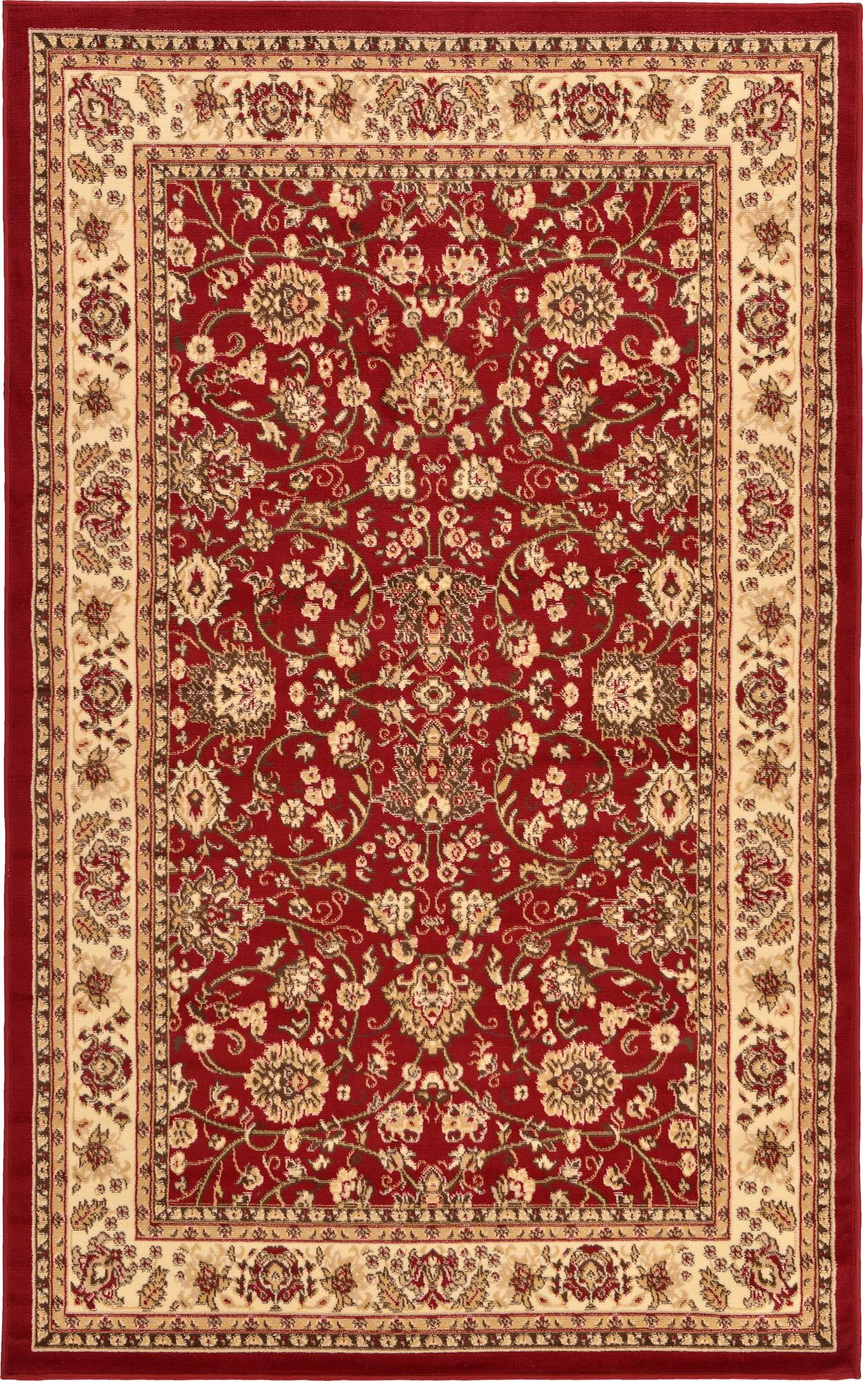 Rugs.com Yasmin Collection Rug – 5' x 8' Burgundy Medium Rug Perfect ...