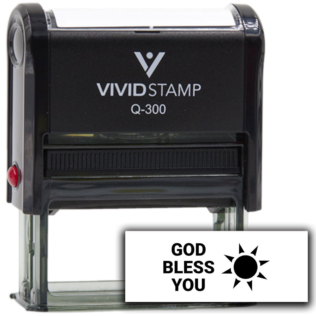 Vivid Stamp God Bless You Self Inking Rubber Stamp (Black Ink) - Q-300 ...