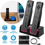 Wii Dual Charging Station w/ 2 Rechargeable Batteries & LED lights for ...