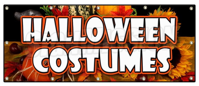 48"x120" HALLOWEEN COSTUMES BANNER SIGN masks trick or treat holiday ...