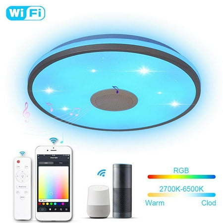 RGB LED Ceiling Light Remote Control Music Bluetooth Ceiling Light ...