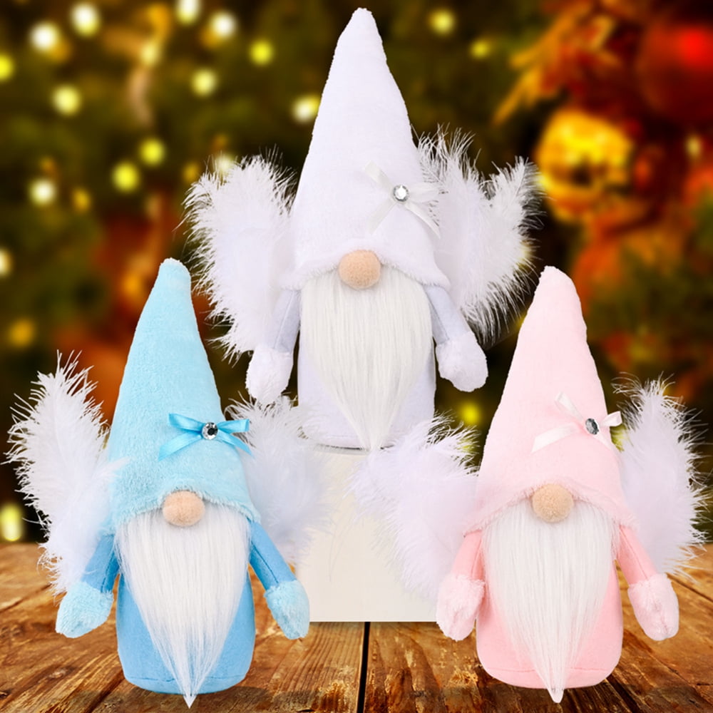 3 Pack Ornament Dwarf Gnome Decor Angel Plush Doll Gnomes Handmade Home ...