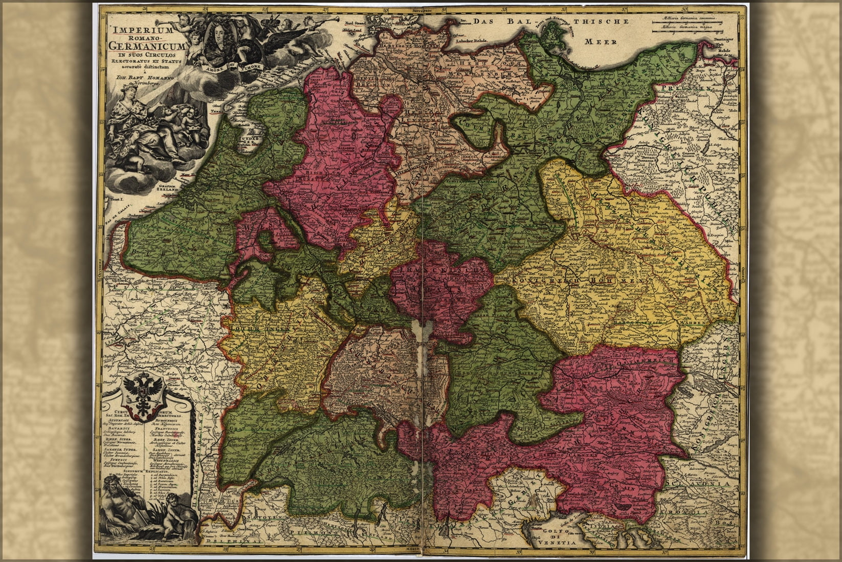 24"x36" Gallery Poster, map of germany 1700 - Walmart.com