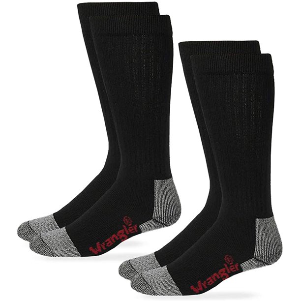 Wranglers Men's Socks, Cotton Cushion Over The Calf Work Tall Socks, 2 ...