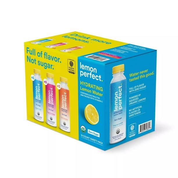 Lemon Perfect Flavored Water Variety Pack, 12 Fluid Ounce (Pack of 15 ...