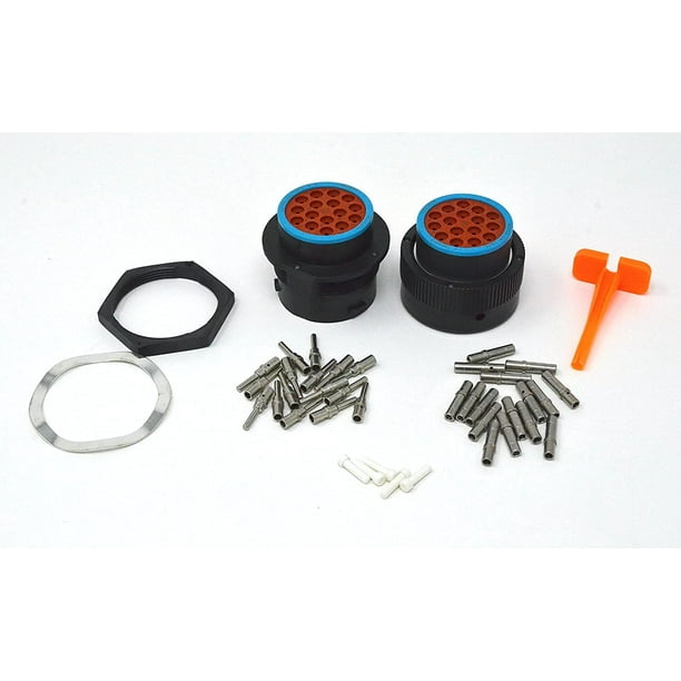 Deutsch HDP20 Bulkhead 16-pin Connector kit, 12-14 AWG Solid Contacts ...