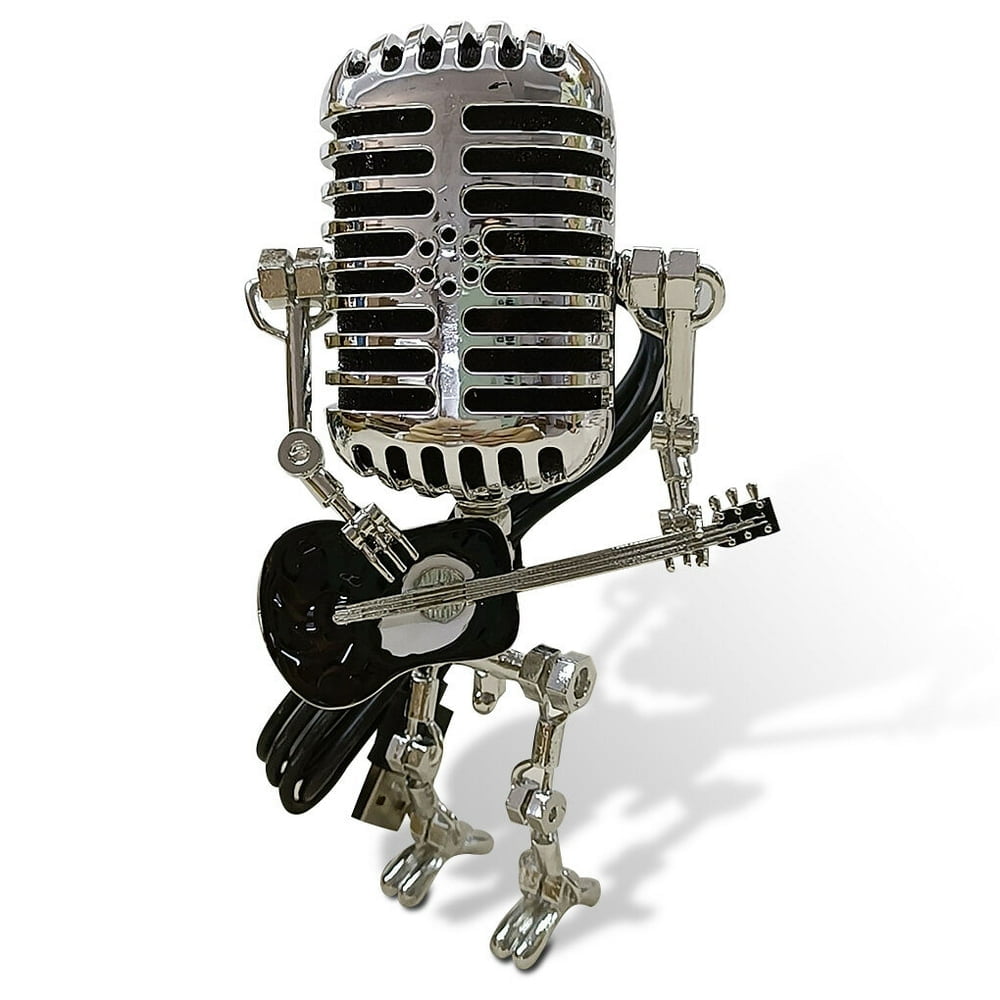EIMELI Steampunk Vintage Microphone Robot Lamp Industrial Metal Decor ...