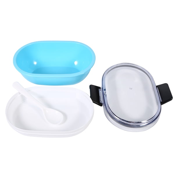 Oval School Office Bento Lunch Box With Spoon Outdoor Pinic Plastic ...