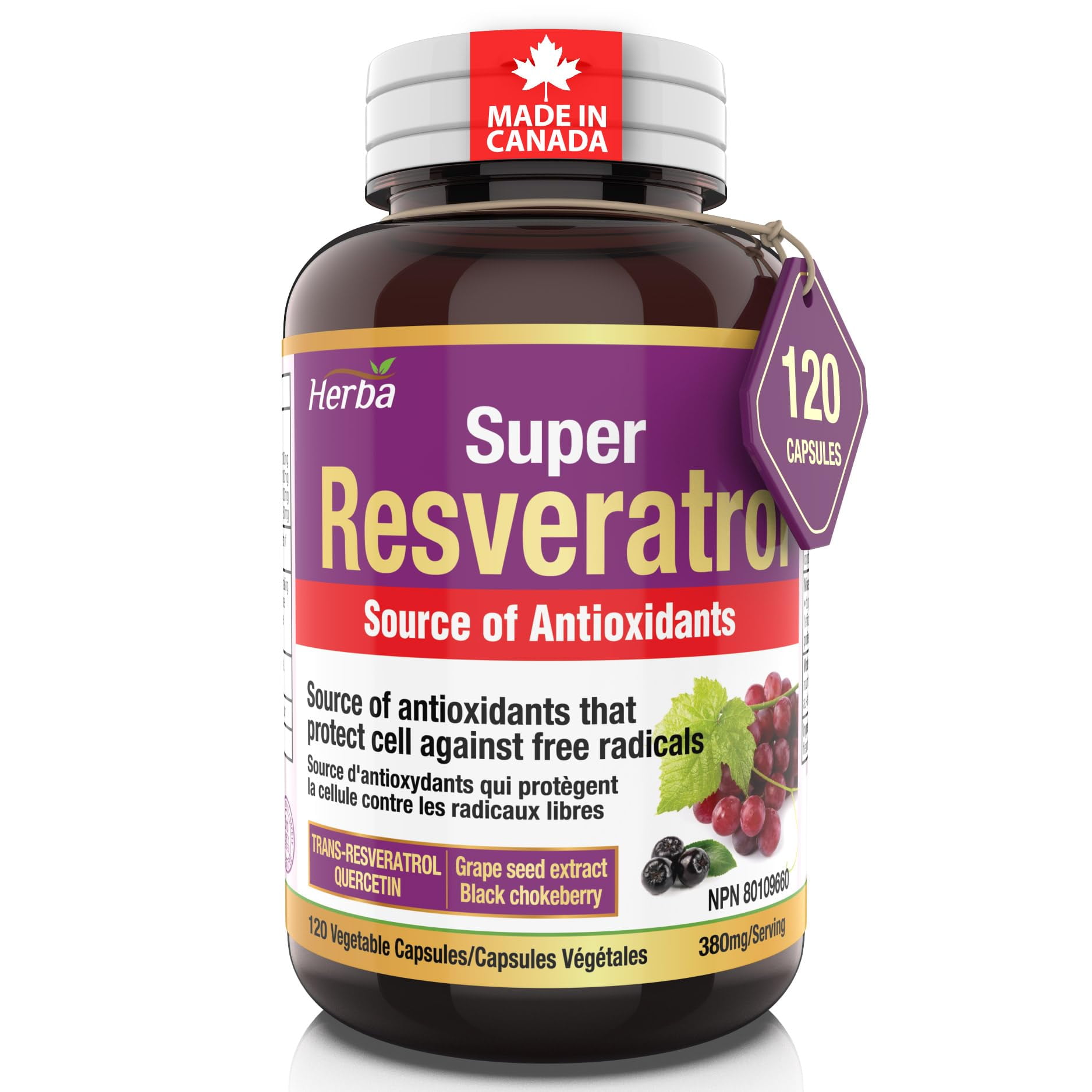 Click here for Herba Resveratrol Supplement Canada - 120 Capsules... prices