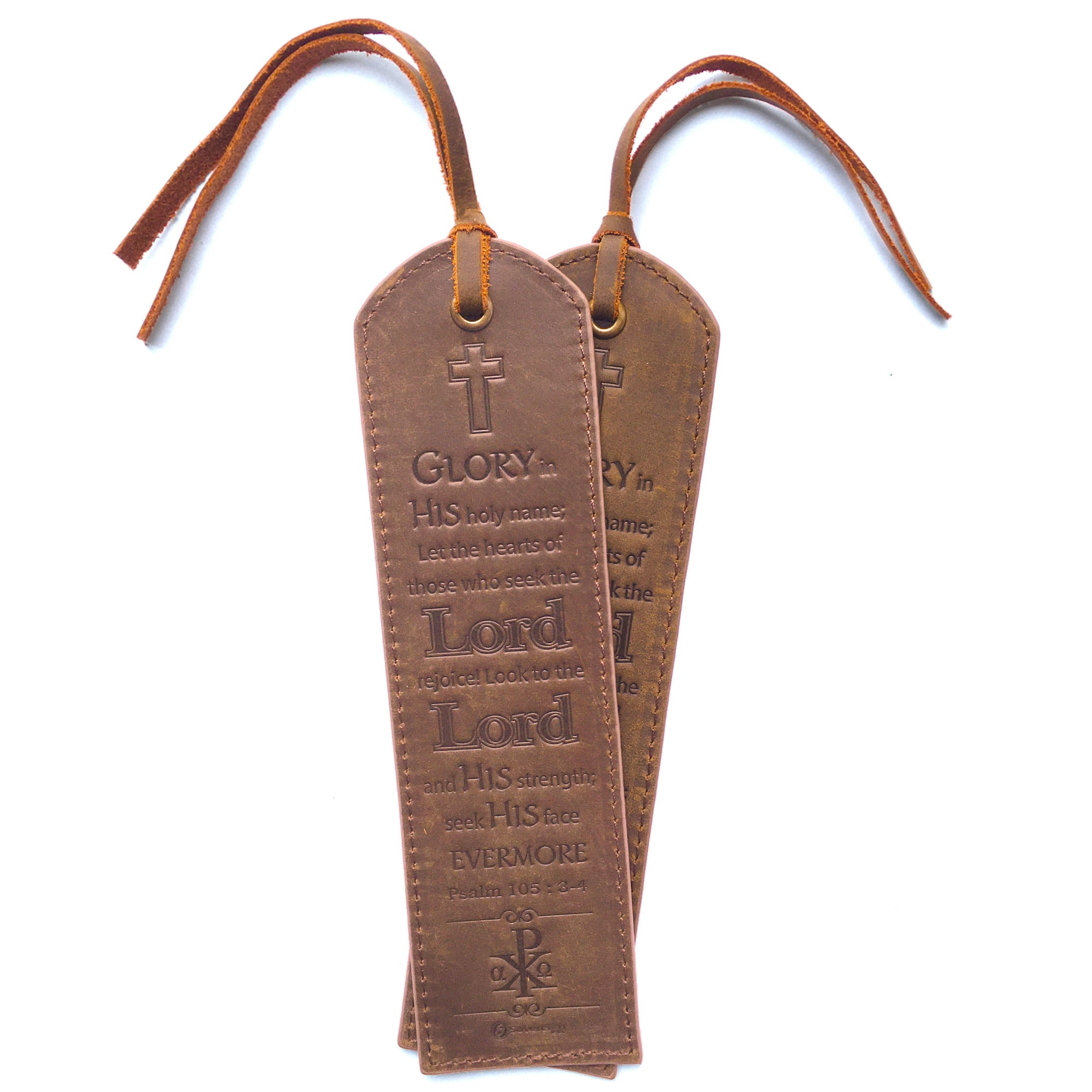 Leather Bible Bookmarks - 2 Leather Christian Bookmarks with ...