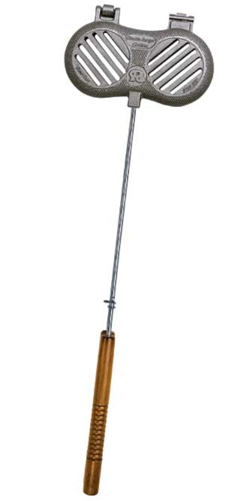 Cast Iron Double Slotted Burger & Meat Griller for Outdoors, Backyard ...