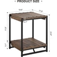 2-Piece Wood Square Side End Tables with 2-Tier Storage, Nightstands ...