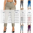 Bosfbaoi Womens Pants Button Zip Fly High Waist Cropped Ankle Pants ...