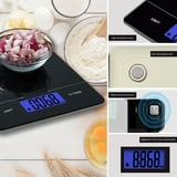 Mainstays Tempered Glass Digital Scale with Blue Backlit LCD, Tare ...