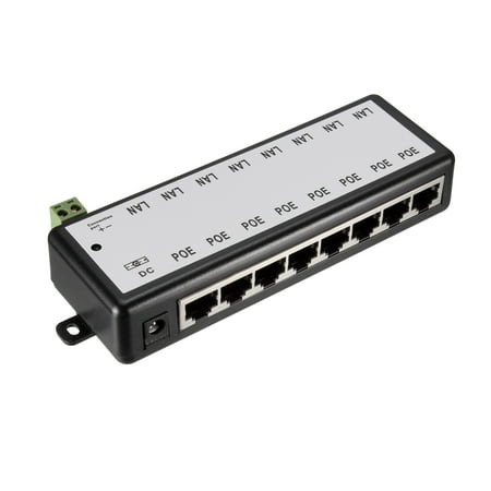 8 Port POE Injector Adapter DC12-48V Power Over Ethernet Injector POE ...