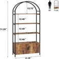 Arched Bookshelf Bookcase with Doors 71 Inches Tall Industrial Book ...