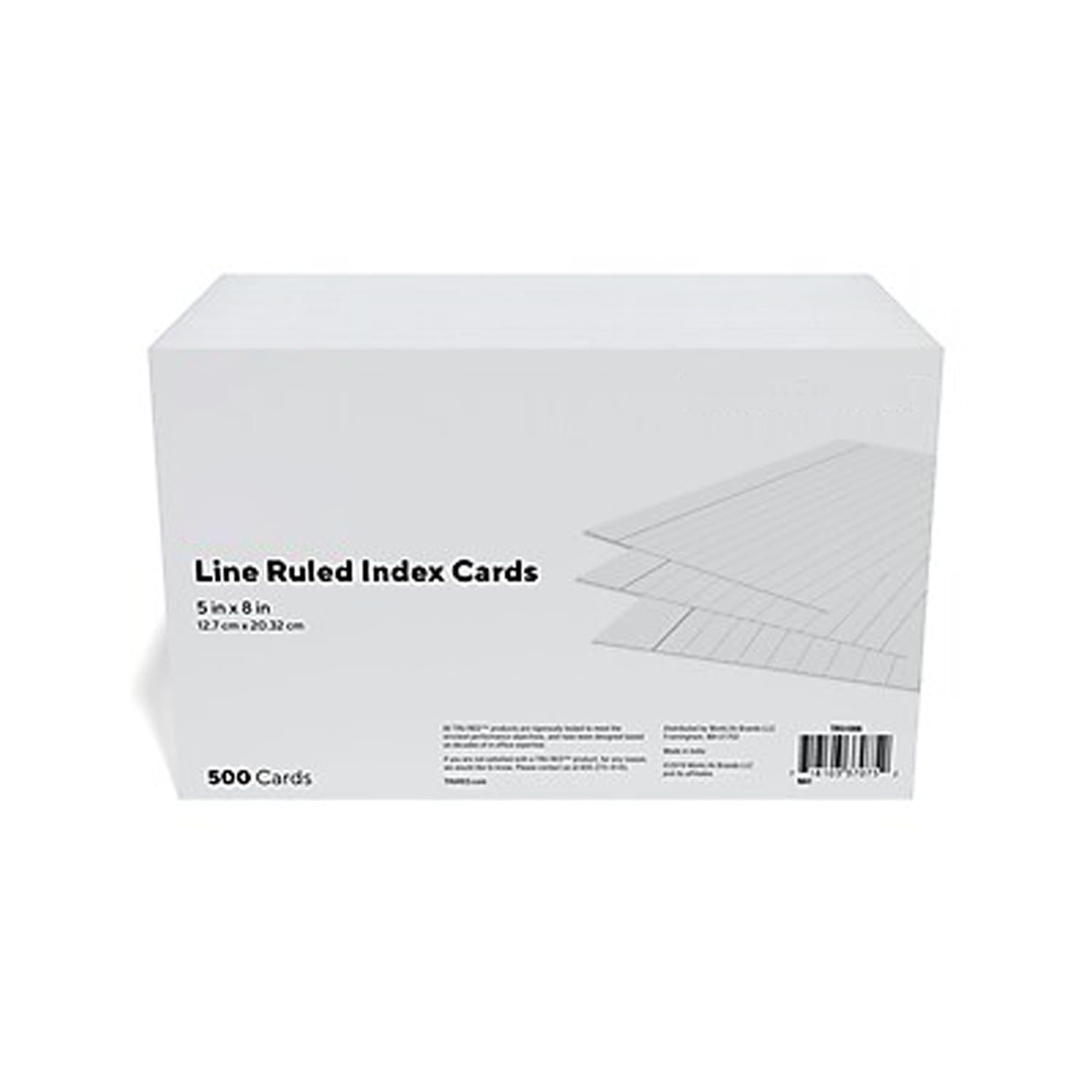 MyOfficeInnovations 5" x 8" Line Ruled White Index Cards 500/Pack ...
