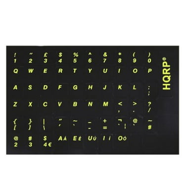 HQRP English QWERTY Laminated Keyboard Stickers for All PC & Laptops ...